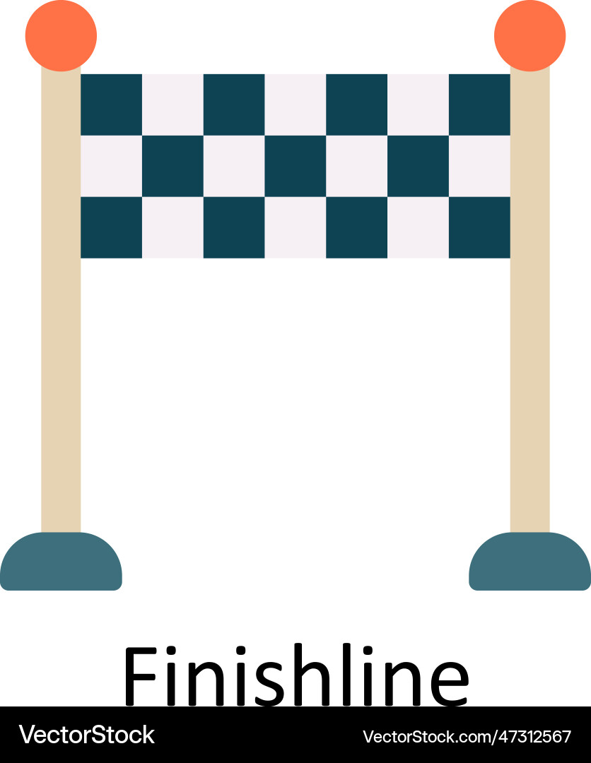 Finish line flat icon design Royalty Free Vector Image