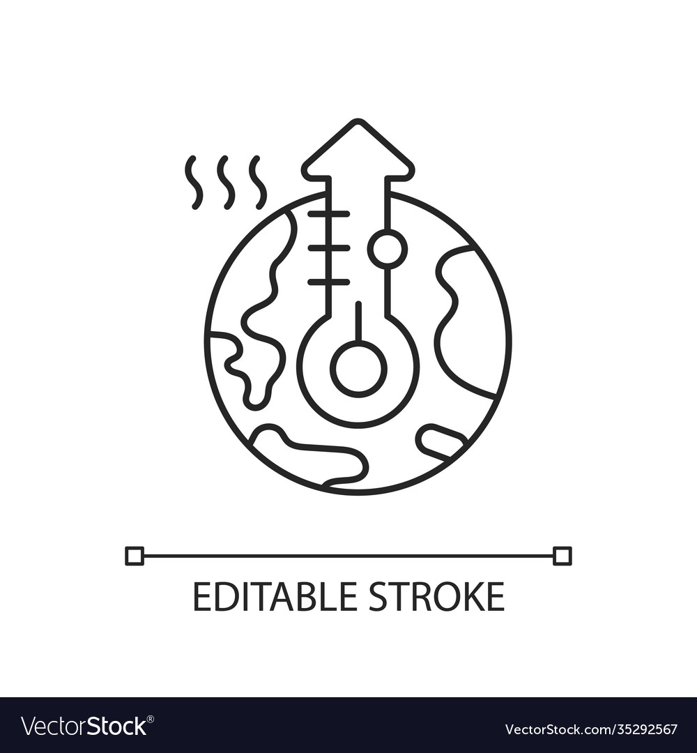 Global warming linear icon Royalty Free Vector Image Global warming linear icon Royalty Free Vector Image