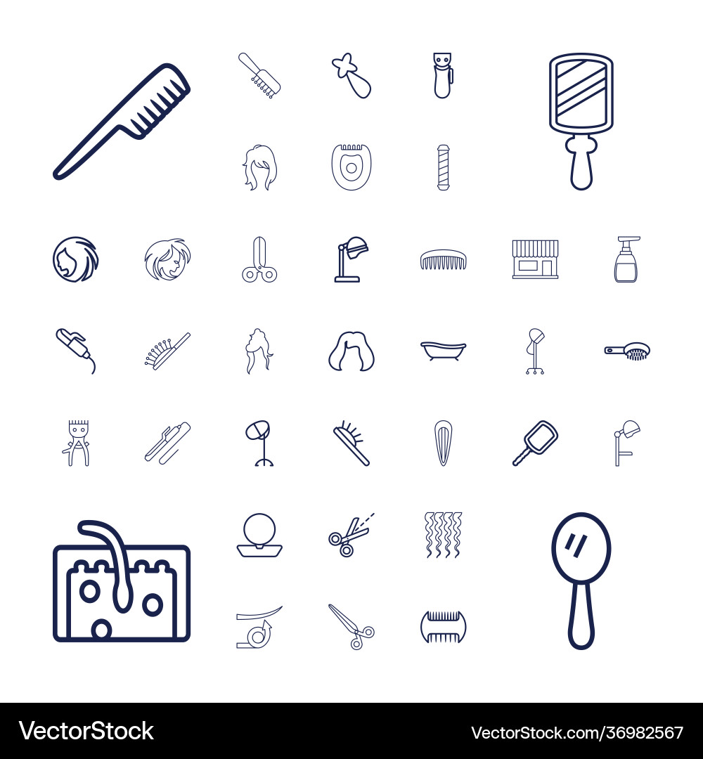 Hair icons Royalty Free Vector Image - VectorStock
