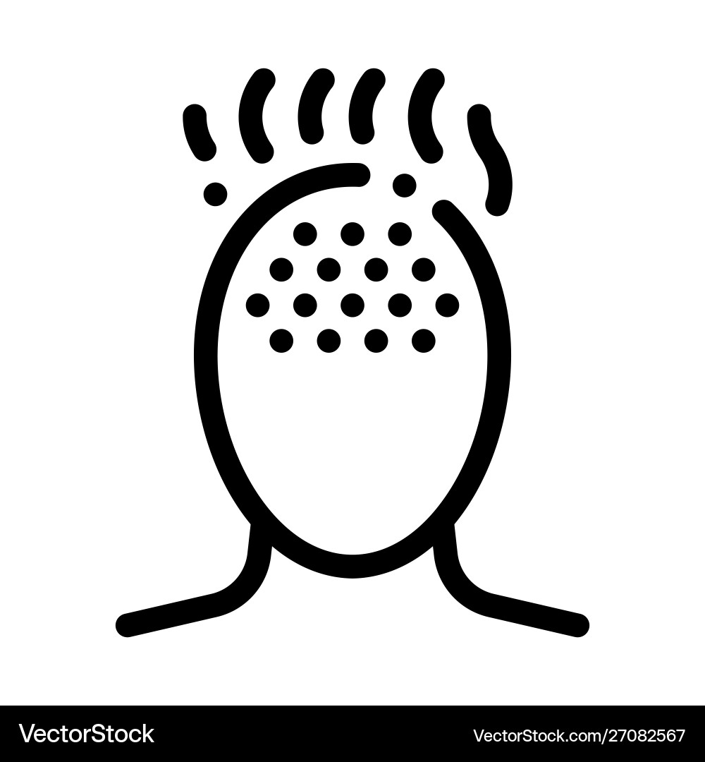 High fever temperature man head silhouette Vector Image