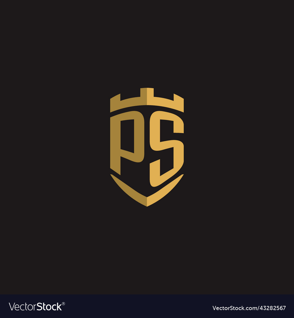 Initials ps logo monogram with shield style design