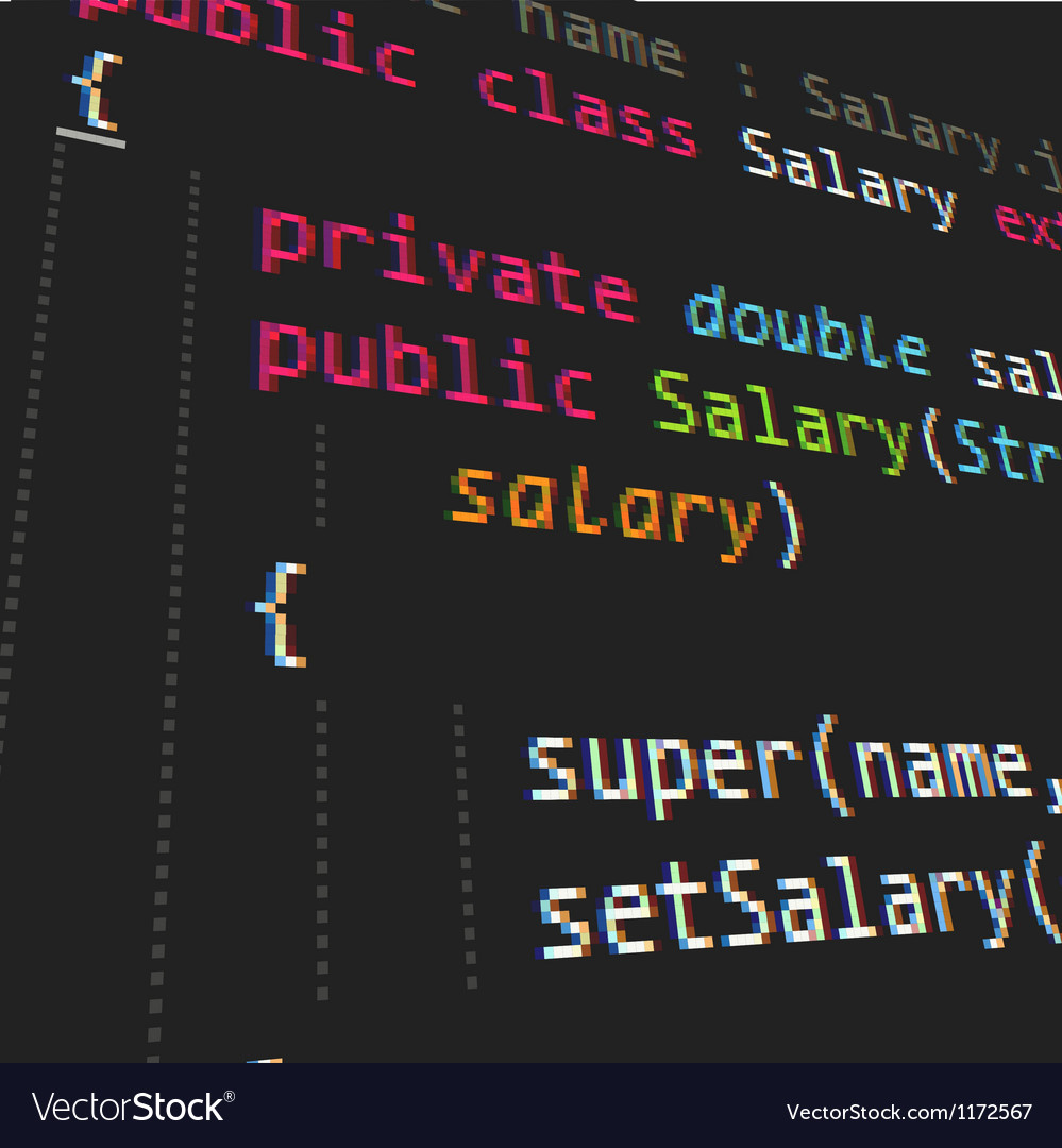 Java Programing Code On Dark Background Royalty Free Vector