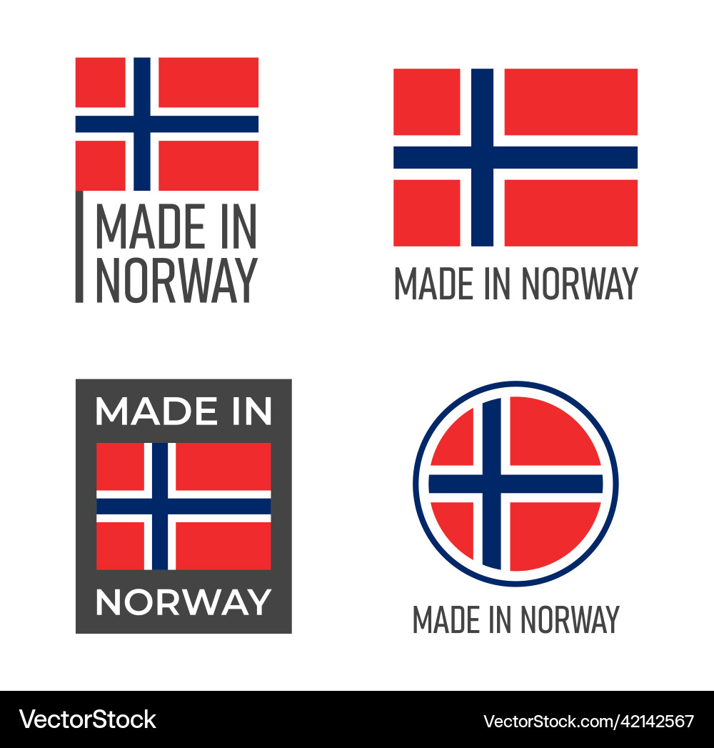 Made in norway icon set kingdom Royalty Free Vector Image