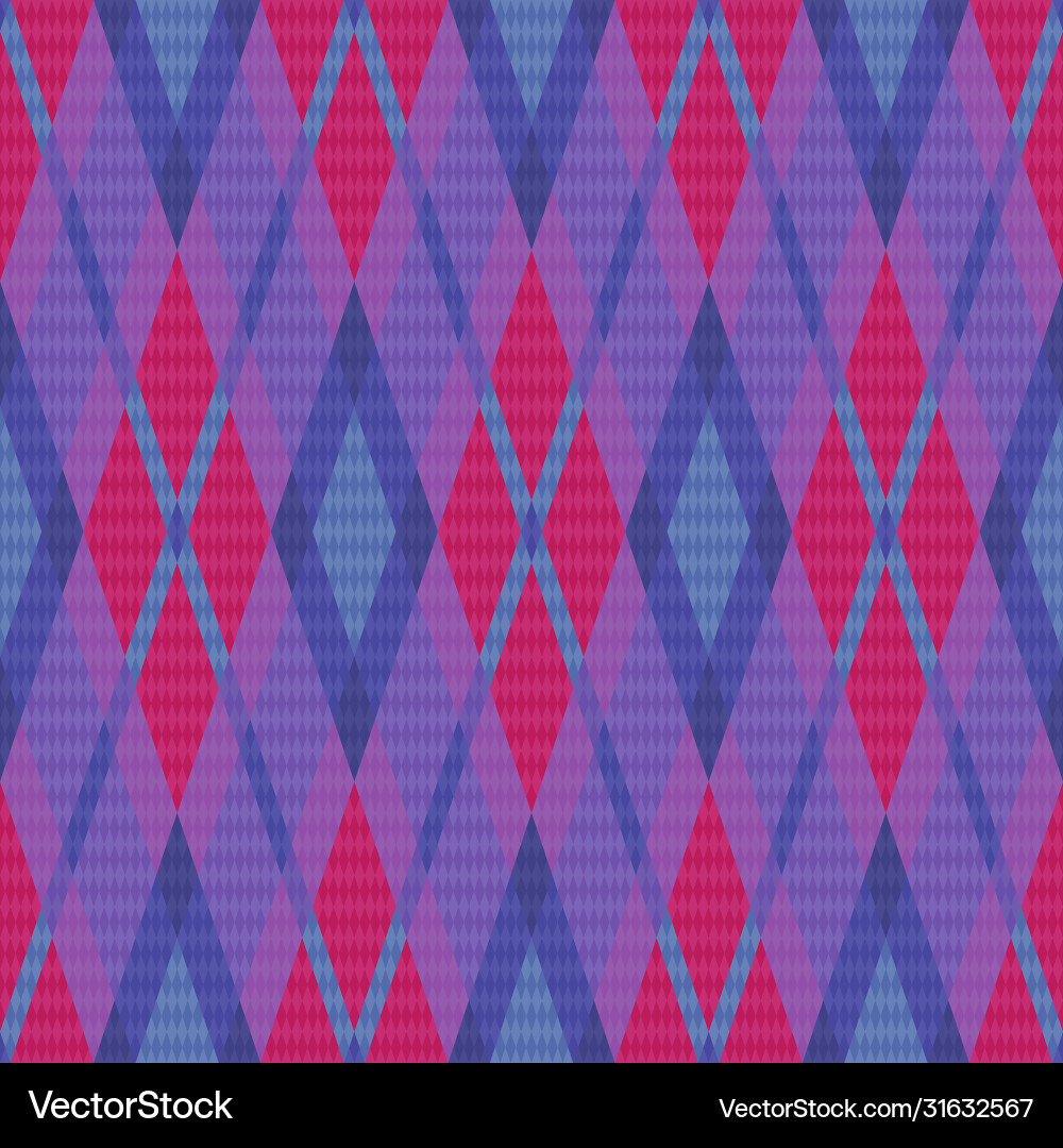 Seamless rhombic pattern in blue pink and violet Vector Image