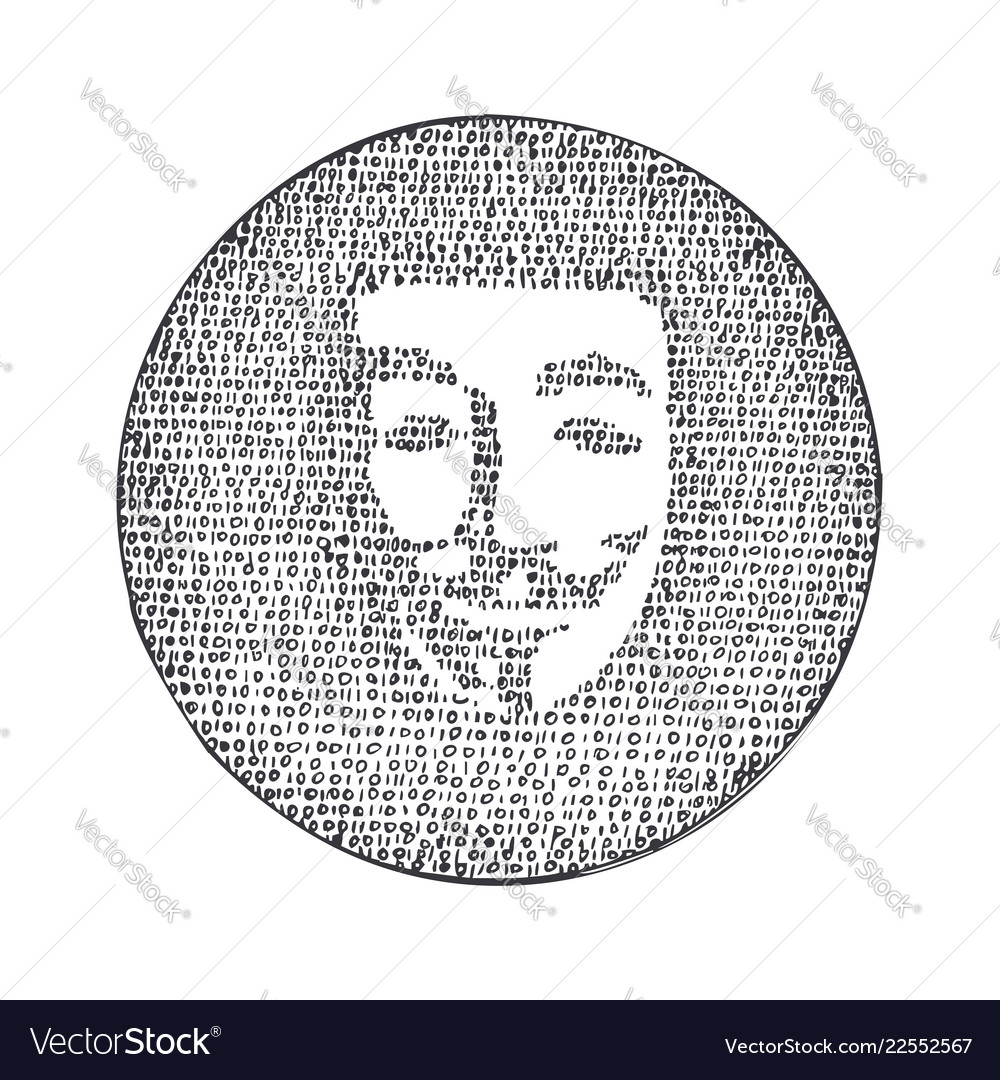 Silhouette anonymous binary code Royalty Free Vector Image