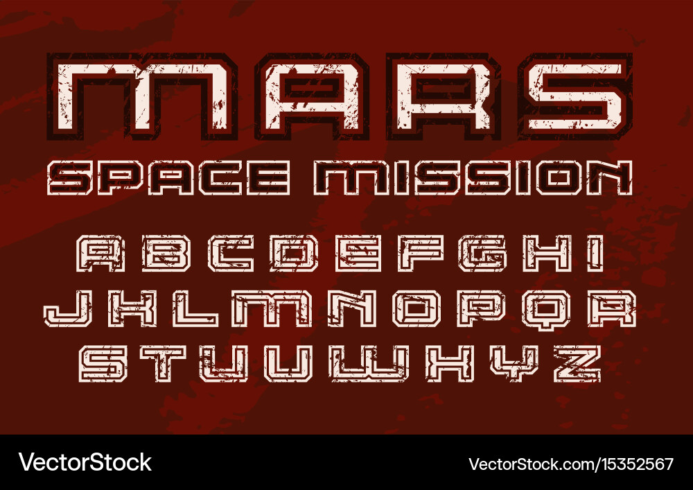 Square sanserif font with contour Royalty Free Vector Image