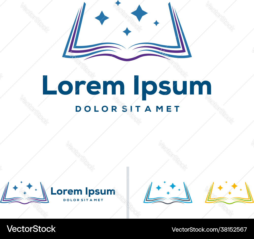 Star book logo designs concept shine Royalty Free Vector