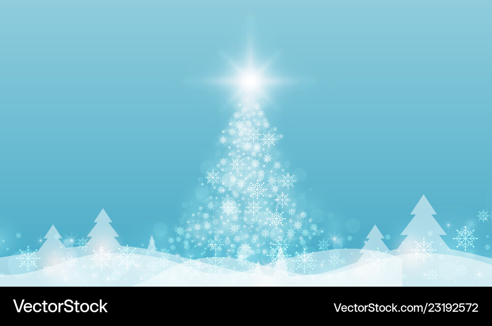 Christmas card with blue color background Vector Image