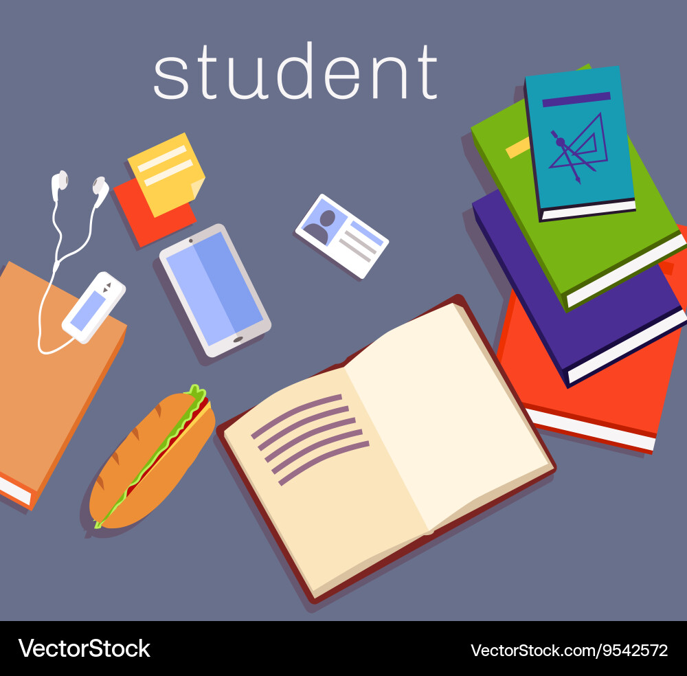 Education work space student design Royalty Free Vector