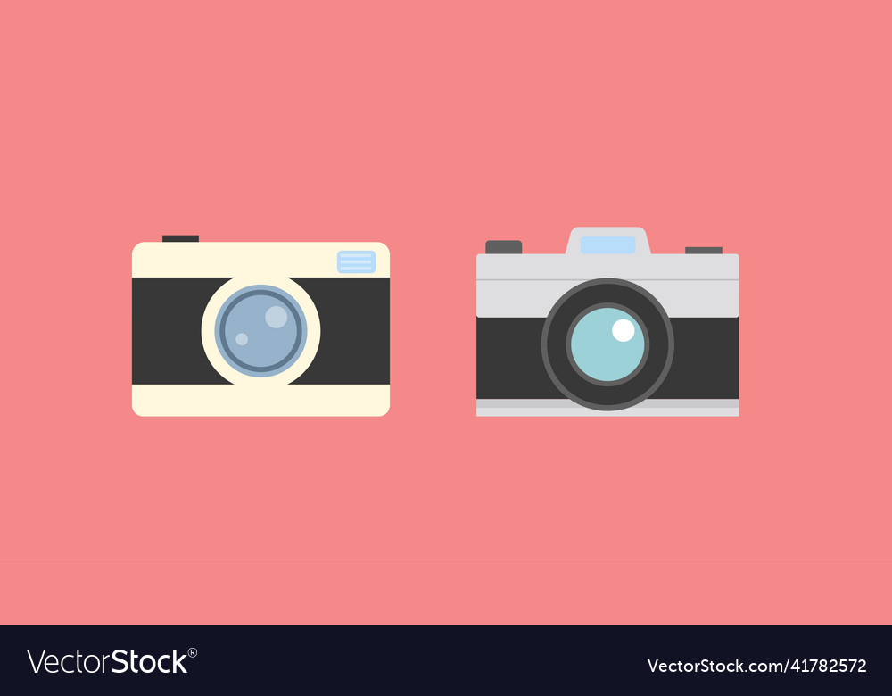 Flat camera set Royalty Free Vector Image - VectorStock