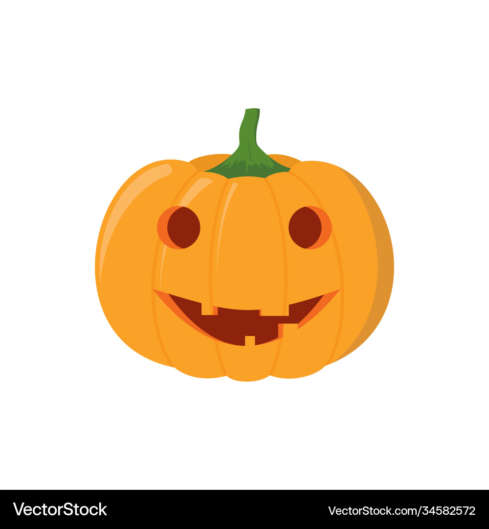 Halloween pumpkin head isolated on white Vector Image