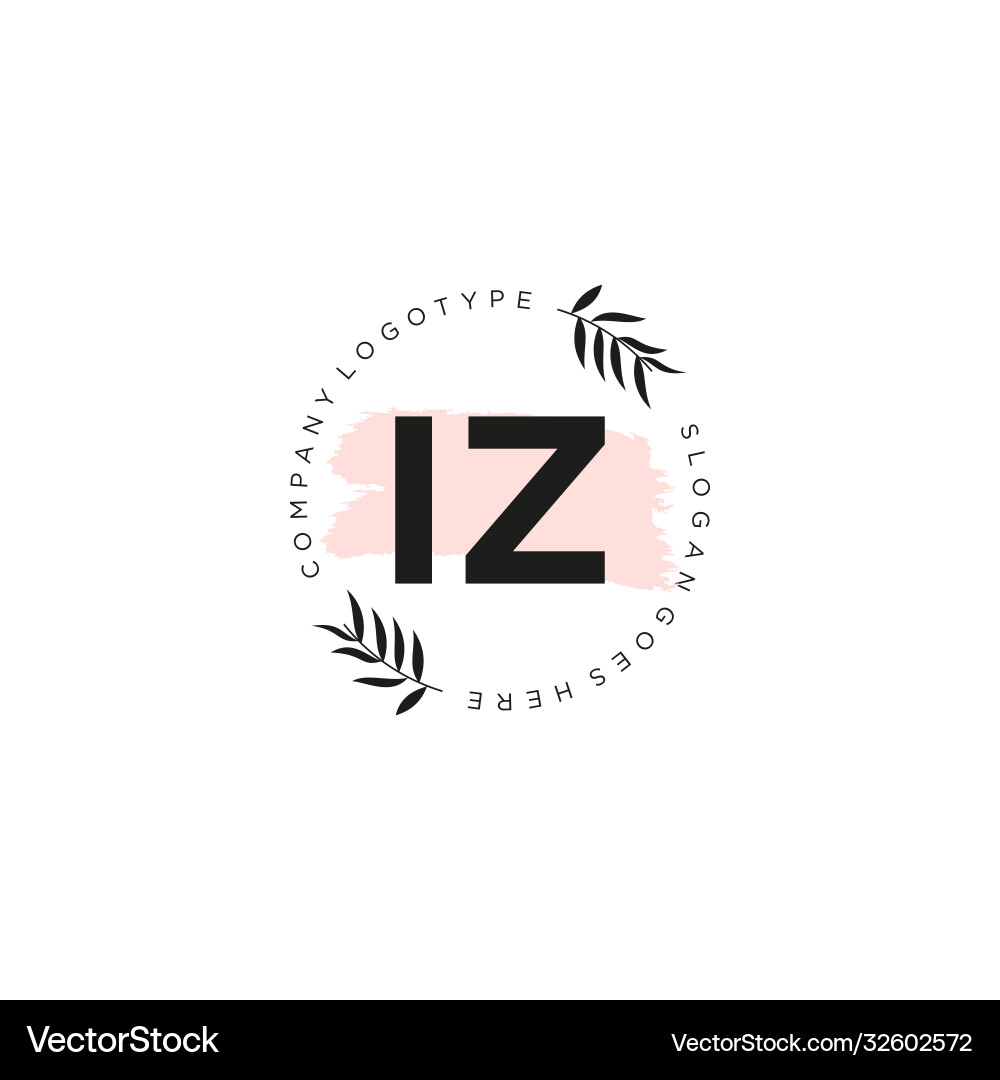 Iz letter logo icon design template elements Vector Image