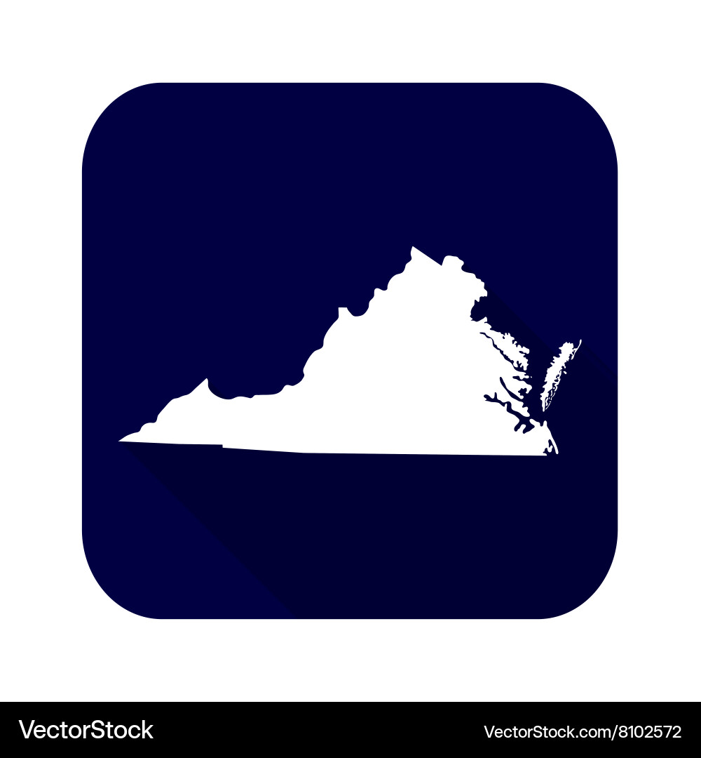 Map of the us state virginia Royalty Free Vector Image
