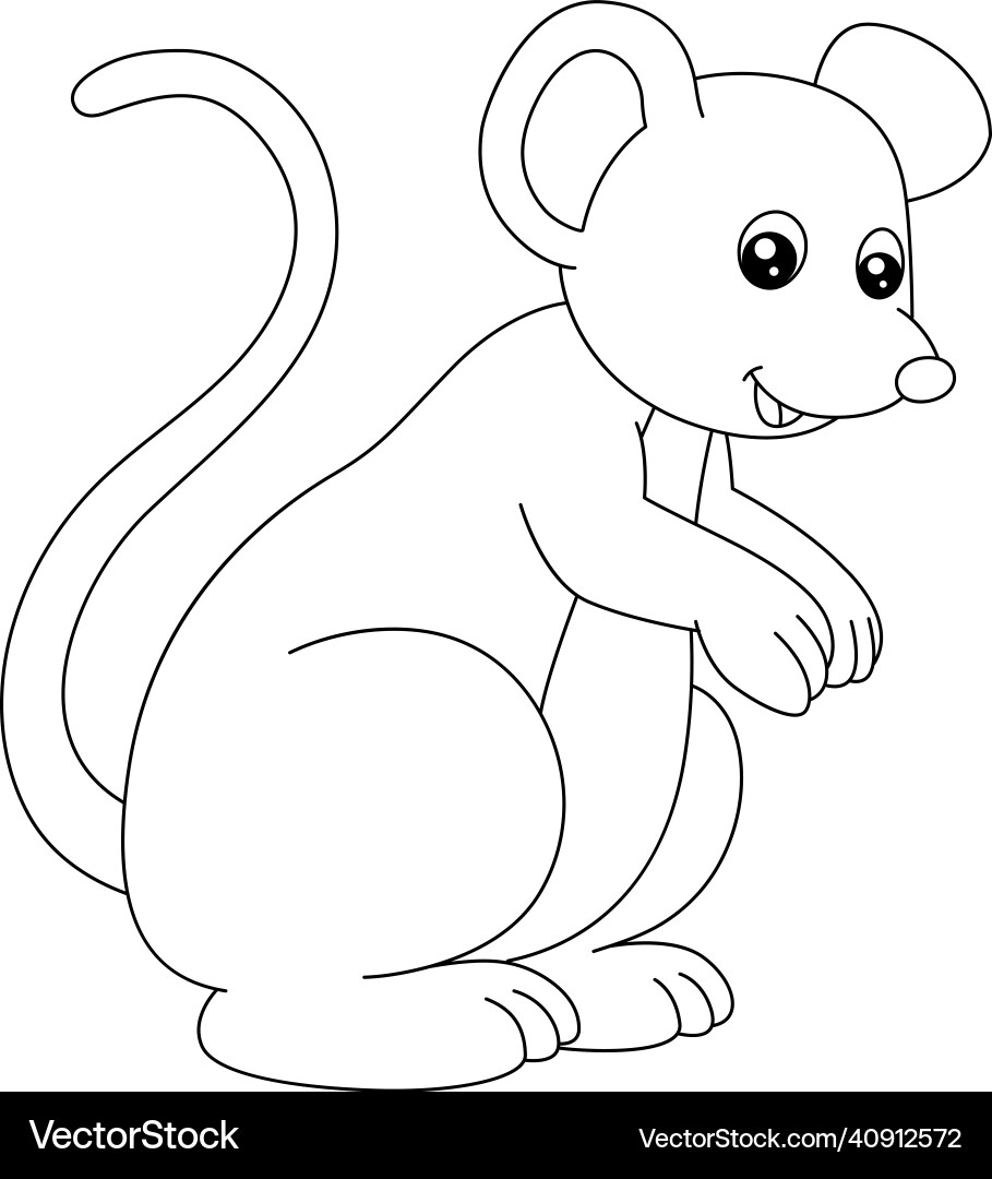 Mouse coloring page isolated for kids Royalty Free Vector