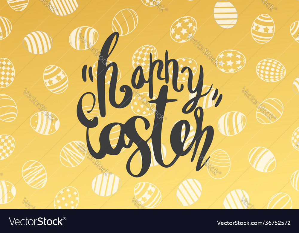 Pattern with easter egg on gold background Vector Image
