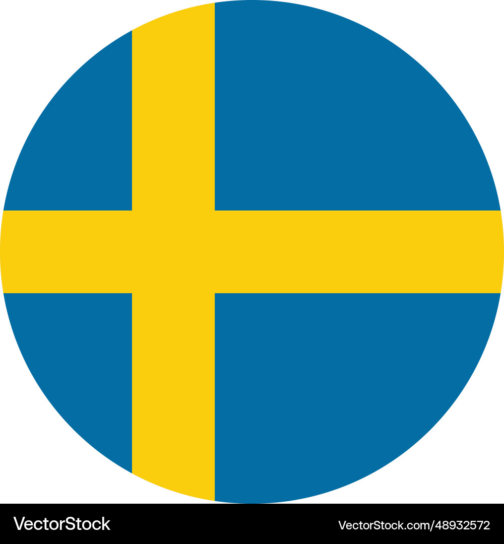 Round sweden flag isolated on white Royalty Free Vector