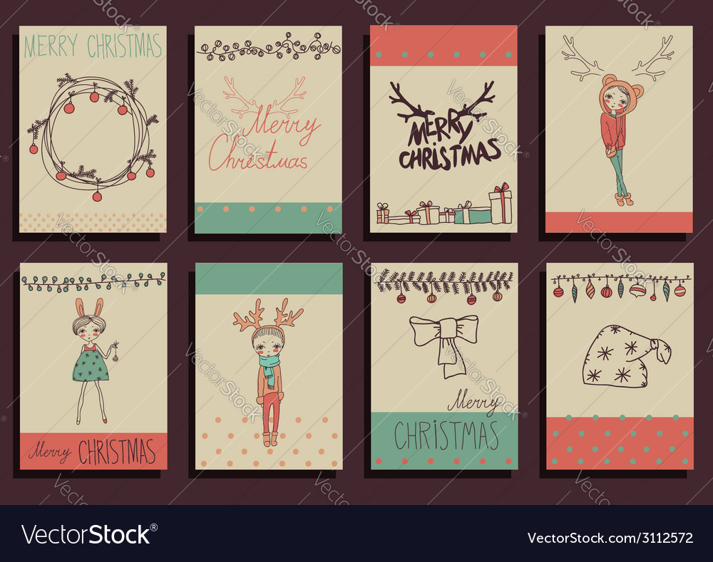 Set christmas calligraphic design elements Vector Image Set christmas calligraphic design elements Vector Image