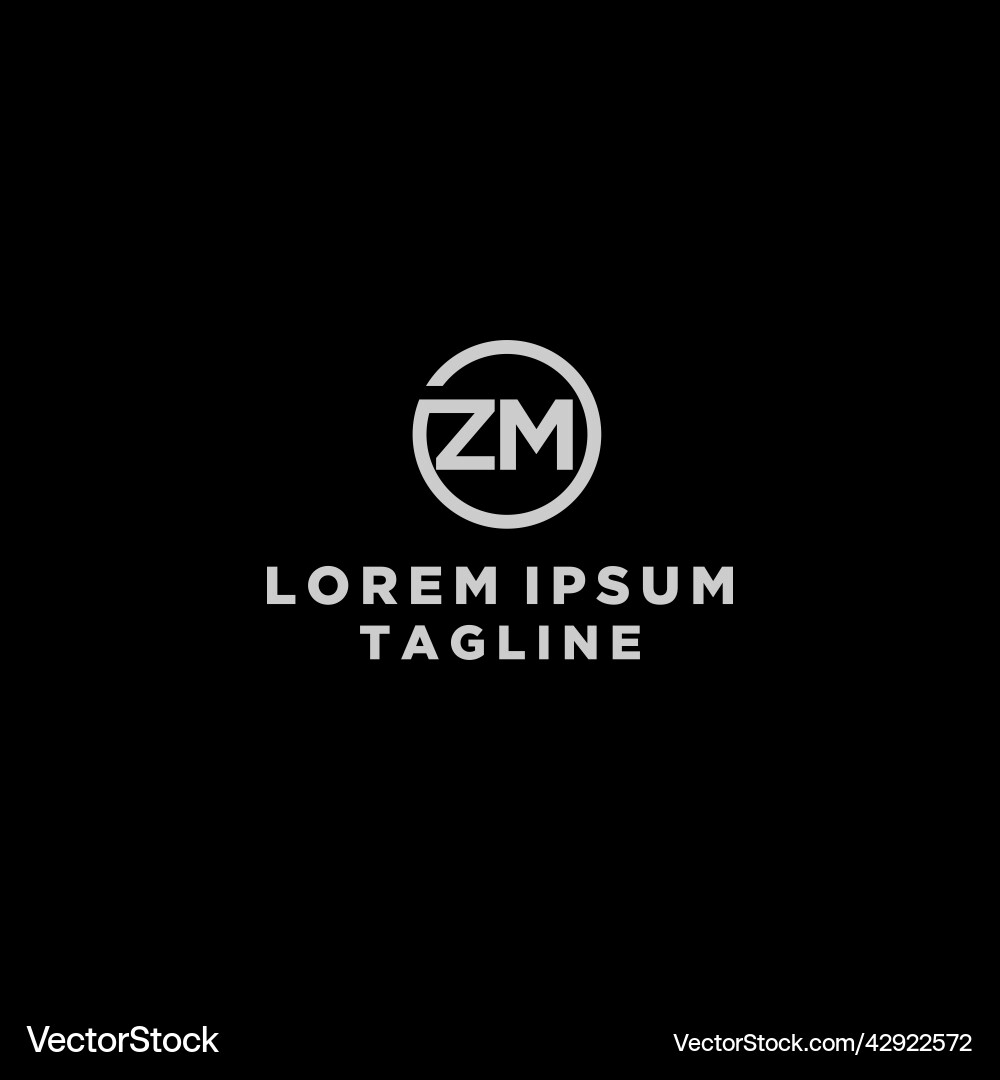 Zm circle logo Royalty Free Vector Image - VectorStock