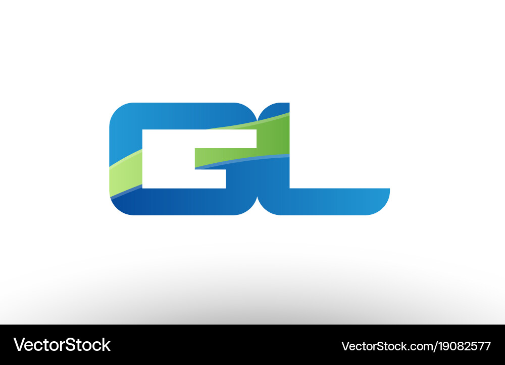 Blue green gl g l alphabet letter logo Royalty Free Vector