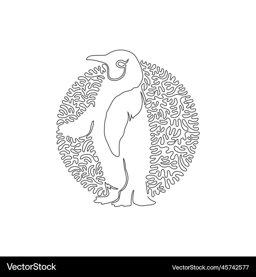 Continuous curve one line drawing of standing Vector Image