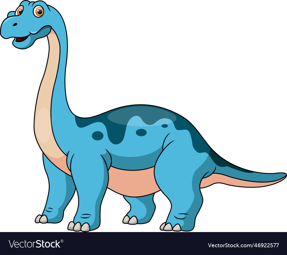 Cute little brontosaurus cartoon Royalty Free Vector Image