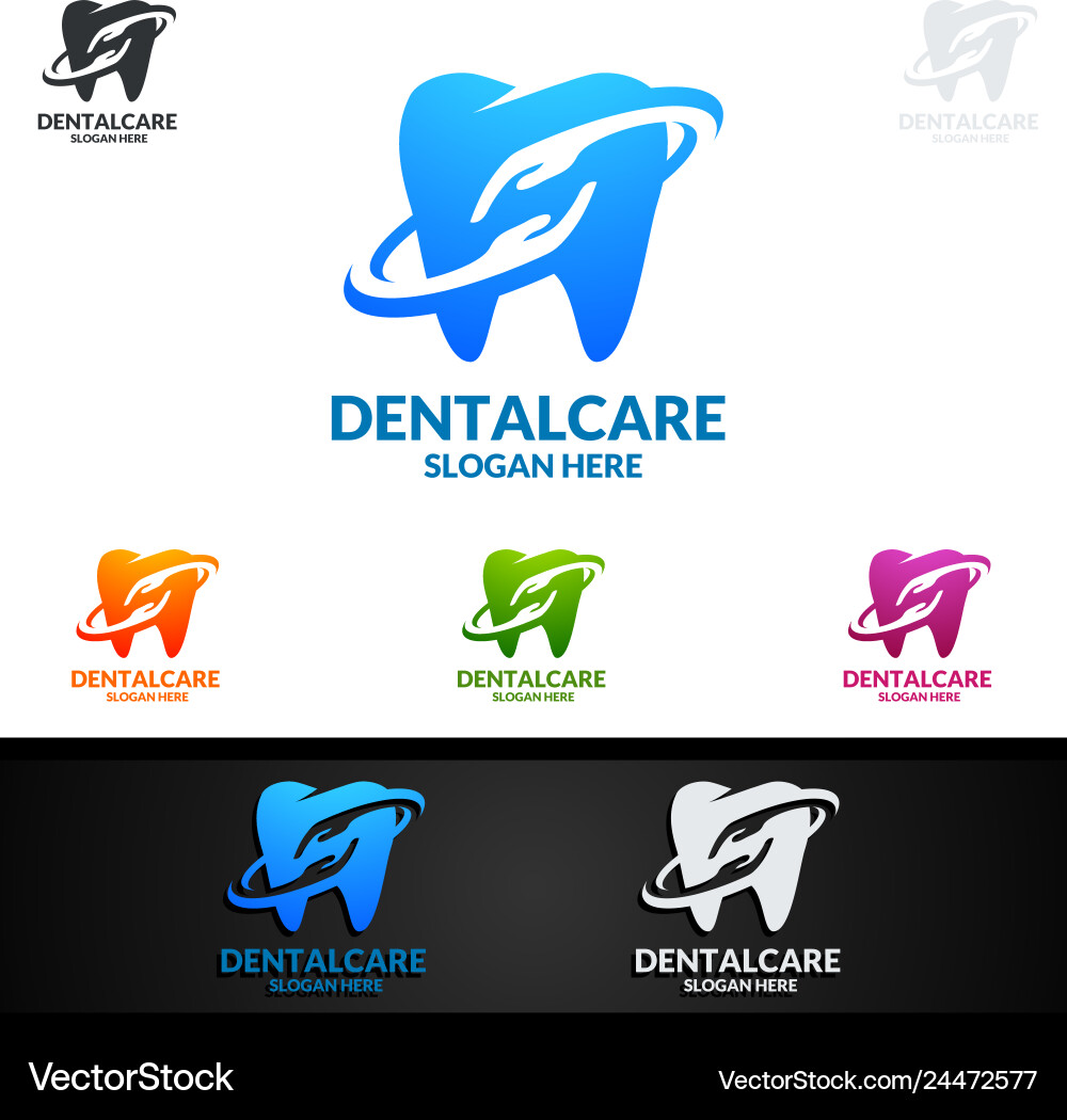 Dental logo with tooth abstract design template Vector Image