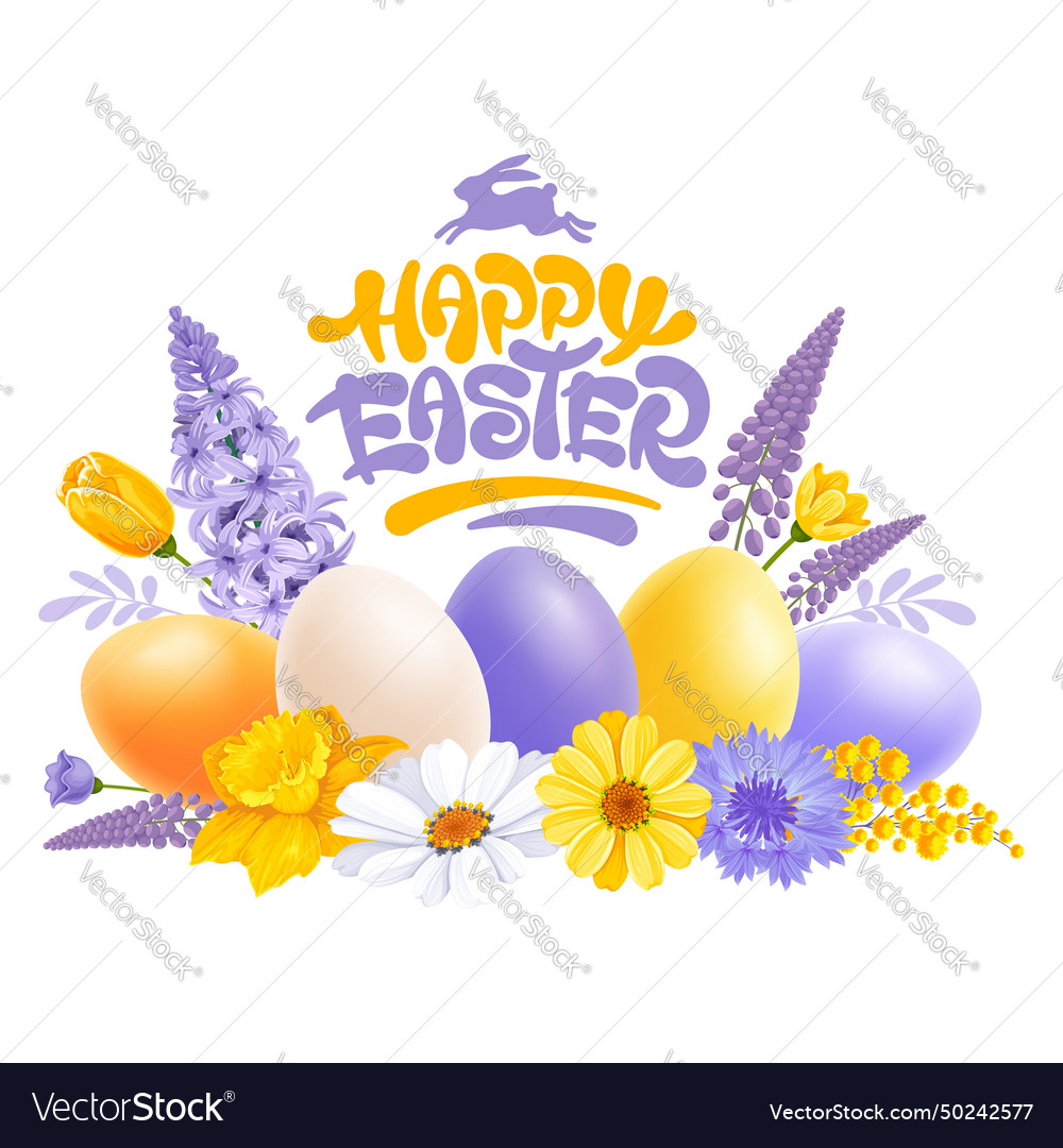 Easter greeting template Royalty Free Vector Image