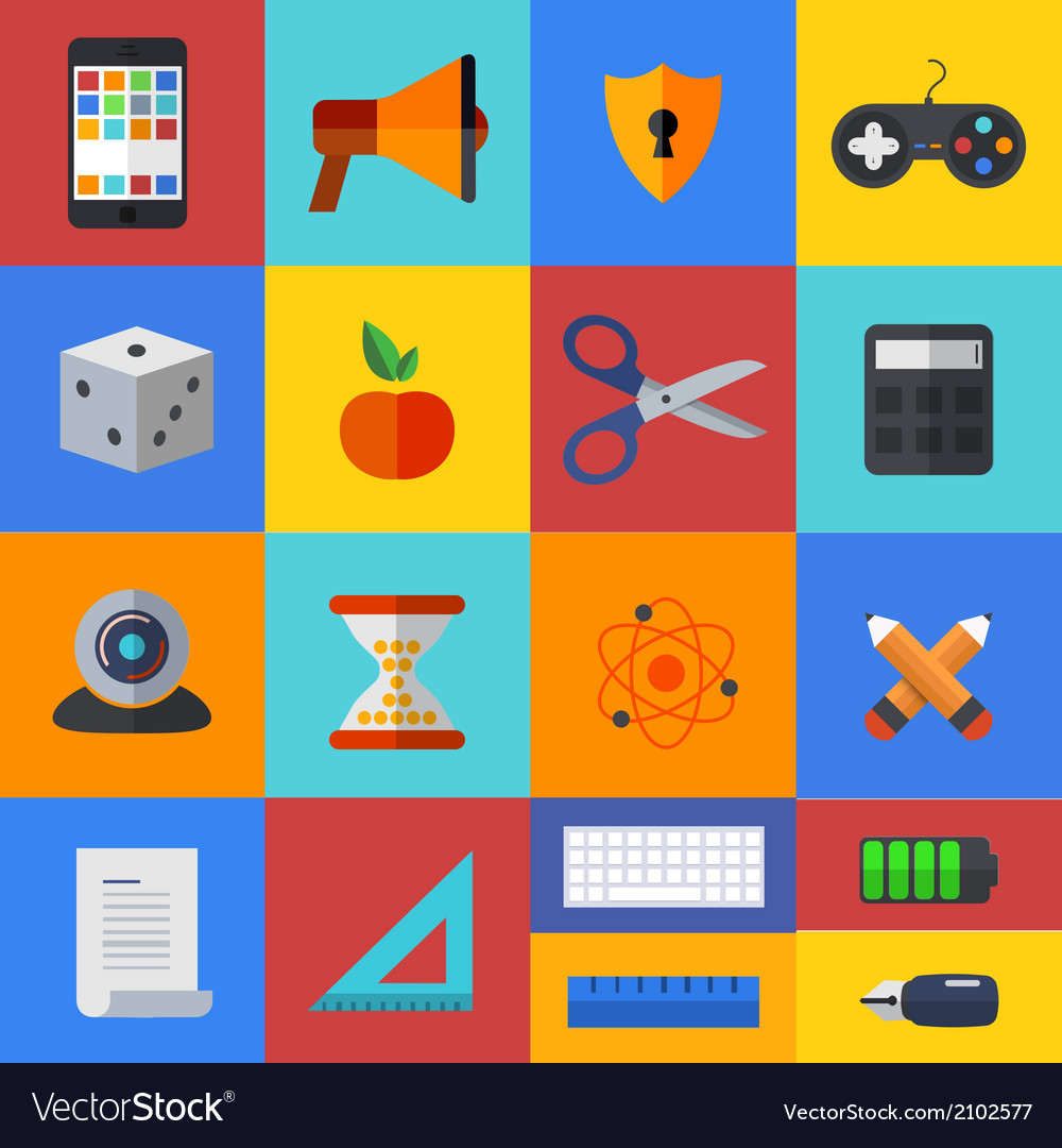 Flat modern icons set eps 10 Royalty Free Vector Image