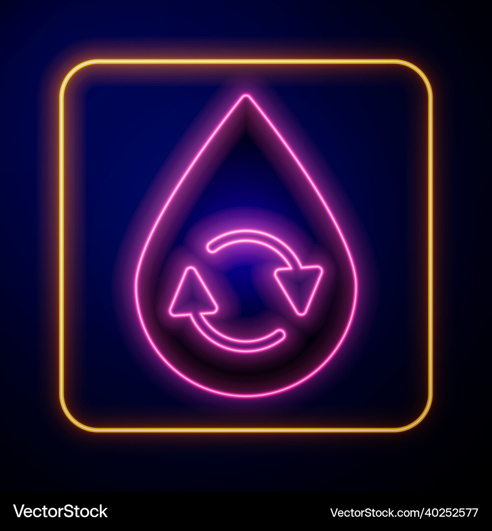Glowing neon recycle clean aqua icon isolated Vector Image