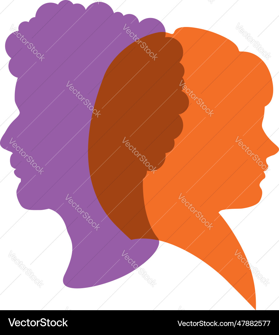 Male female head intersect Royalty Free Vector Image