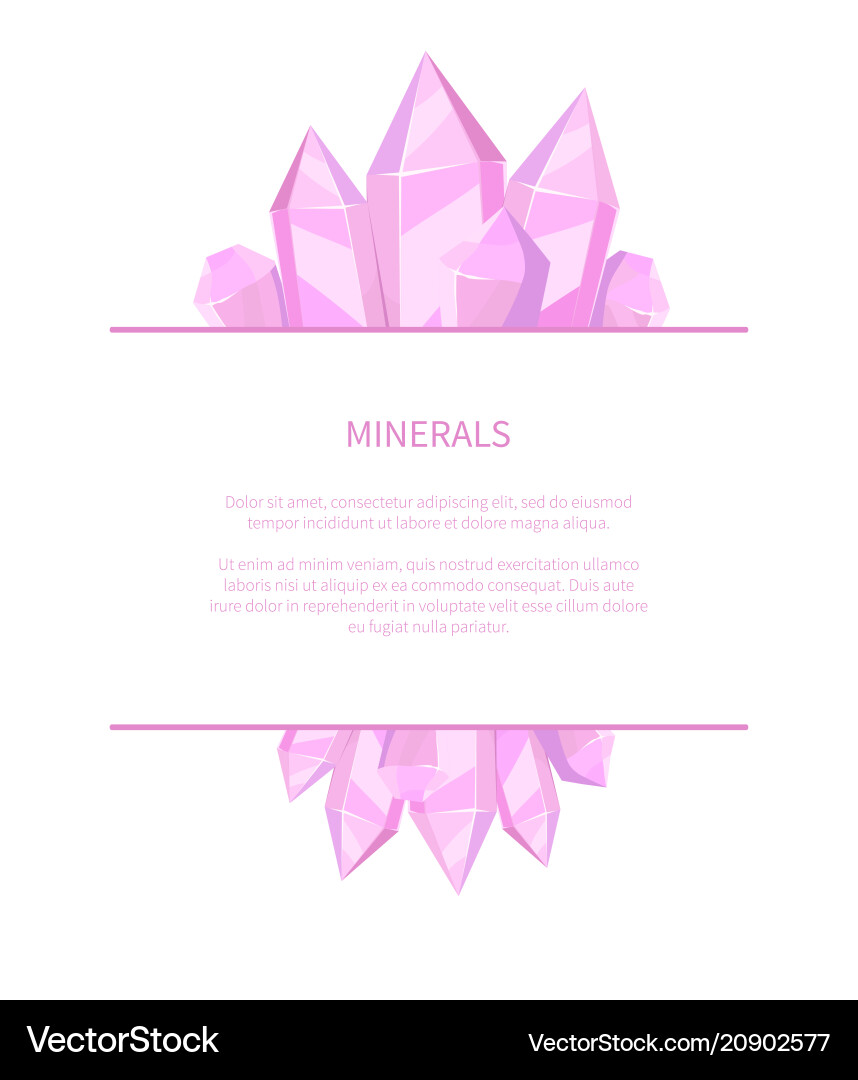 Minerals natural resources poster precious stones Vector Image