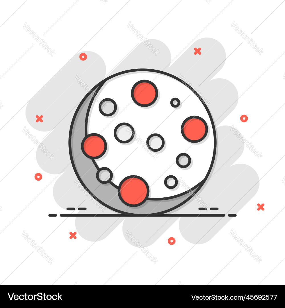 Planet in space comic style moon and stars Vector Image