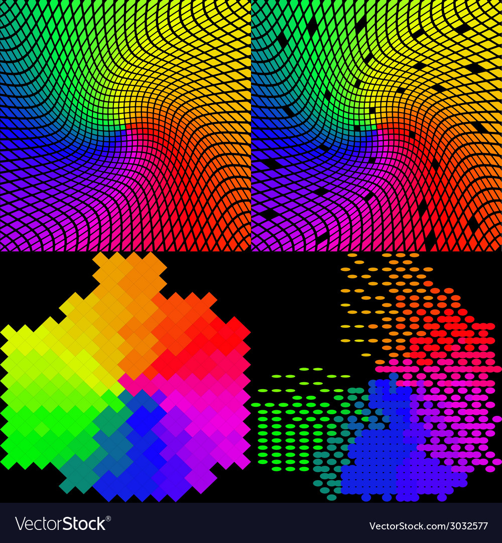 Set of abstract rainbow colorful background Vector Image