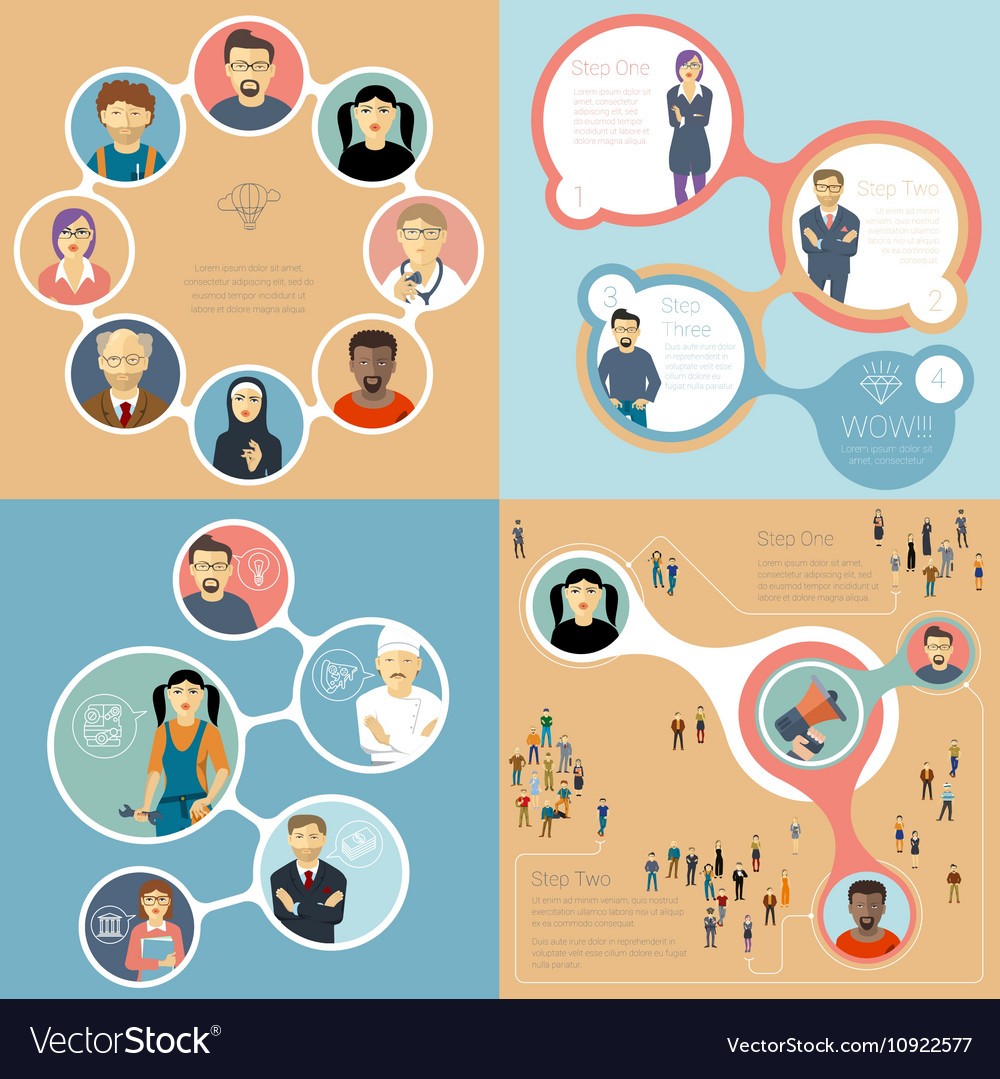 Teamwork template set Royalty Free Vector Image