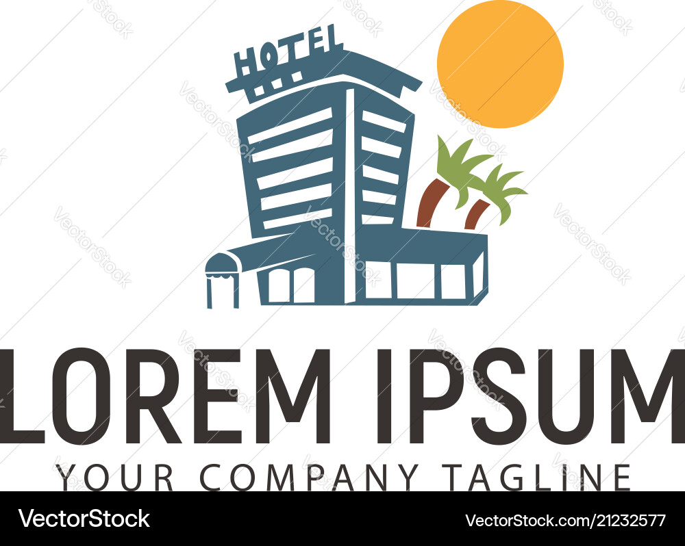 Travel hotel logo design concept template Vector Image