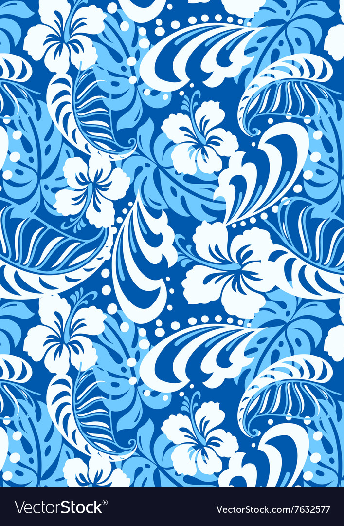 Tropical blue abstract repeat pattern Royalty Free Vector