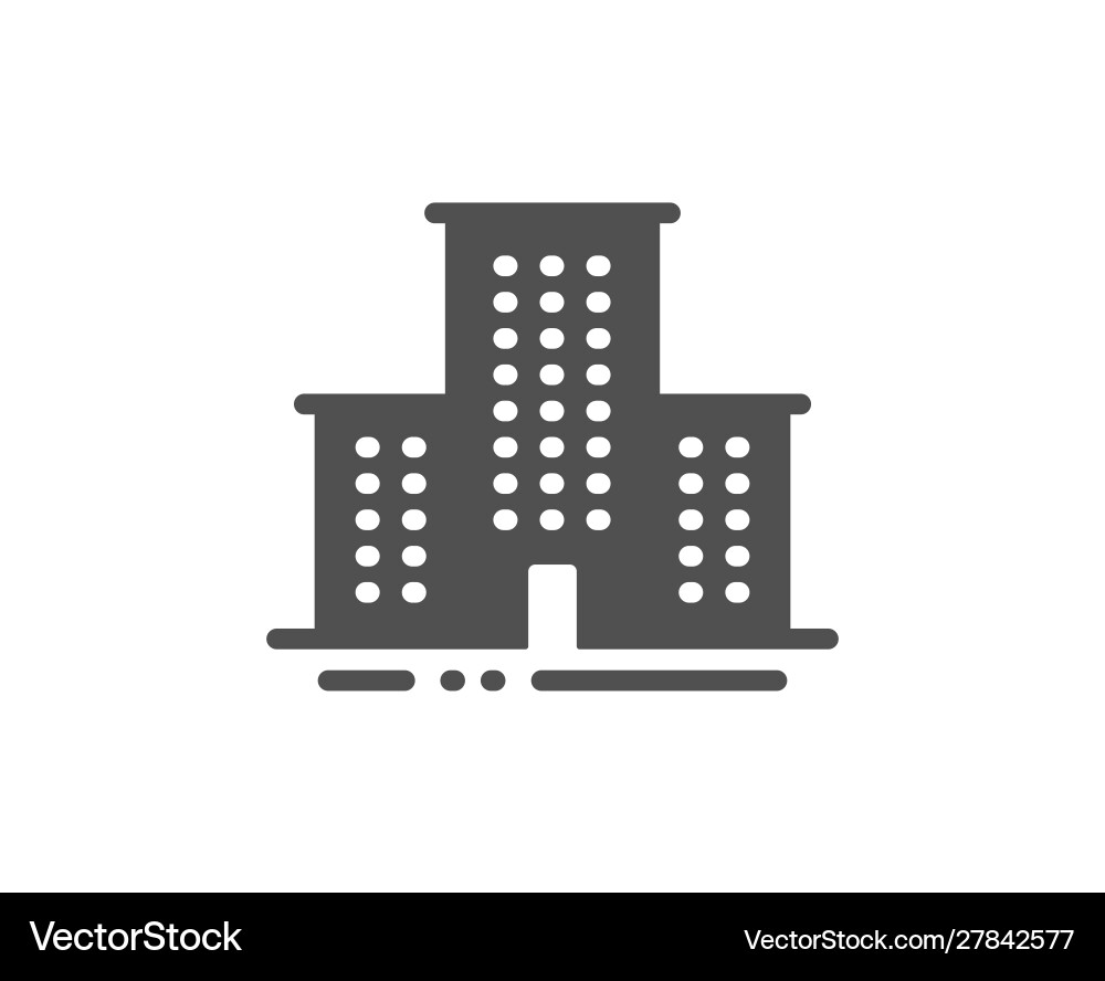 University campus icon apartments sign Royalty Free Vector