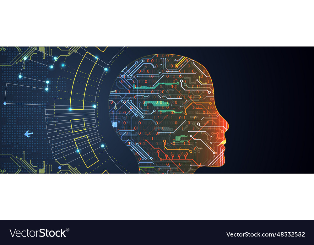 Artificial intelligence technical background Vector Image
