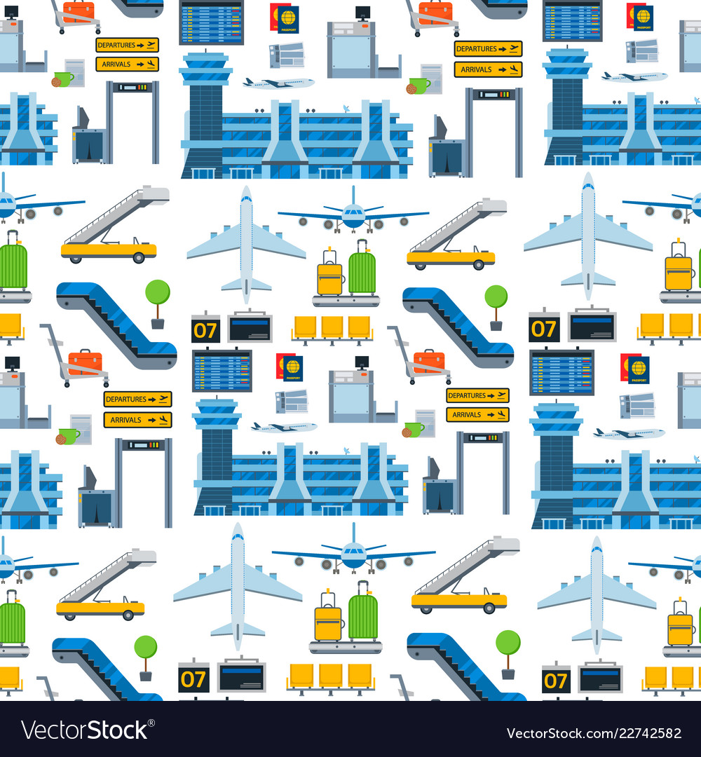 Aviation seamless pattern background Royalty Free Vector