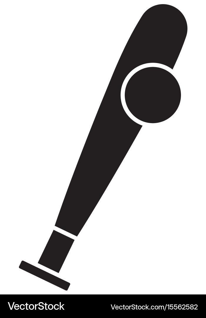 Baseball bat and ball icon Royalty Free Vector Image