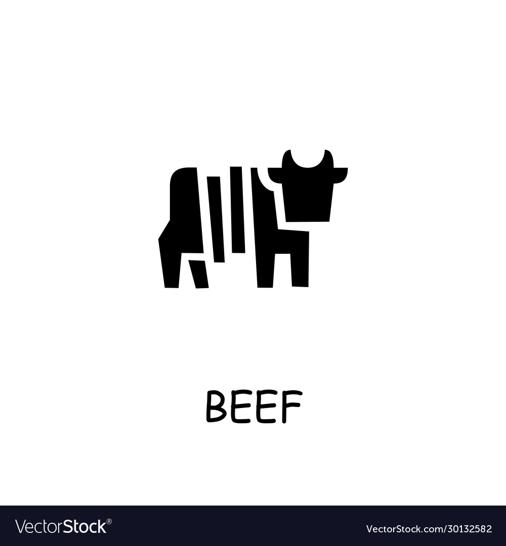 Beef flat icon Royalty Free Vector Image - VectorStock
