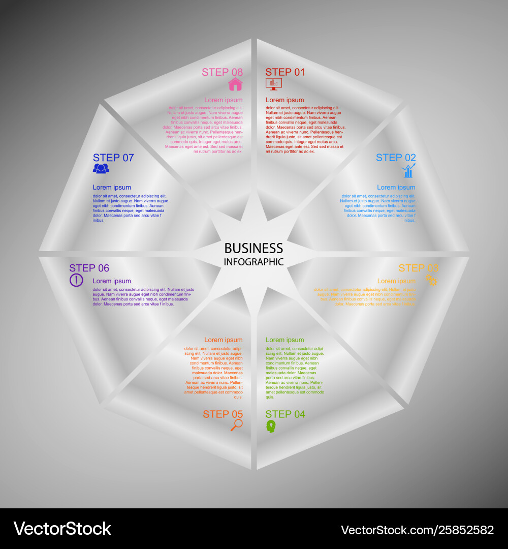 Business infographics geometry octagon design Vector Image
