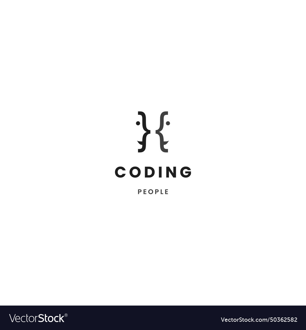 Coding logo people code programmer teamwork Vector Image