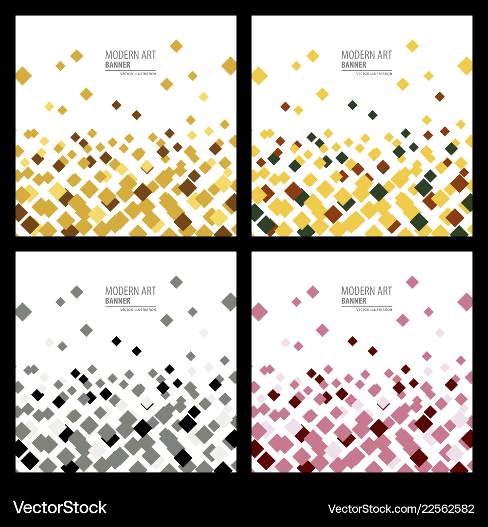 Collection of creative universal artistic cards Vector Image