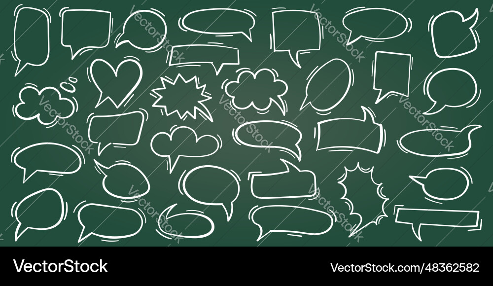 Doodle chat icon in hand drawn style cartoon Vector Image