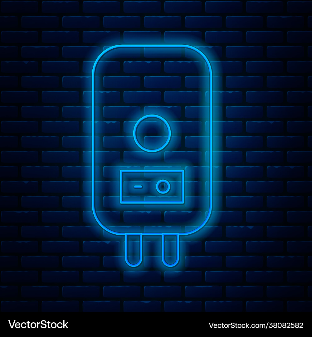 Glowing neon line electric boiler for heating Vector Image