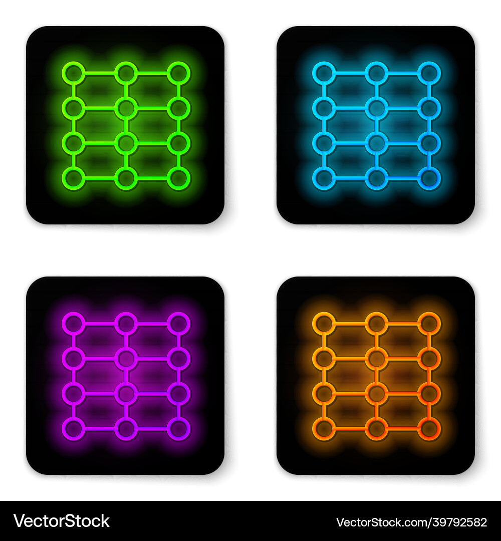 Glowing neon line neural network icon isolated Vector Image
