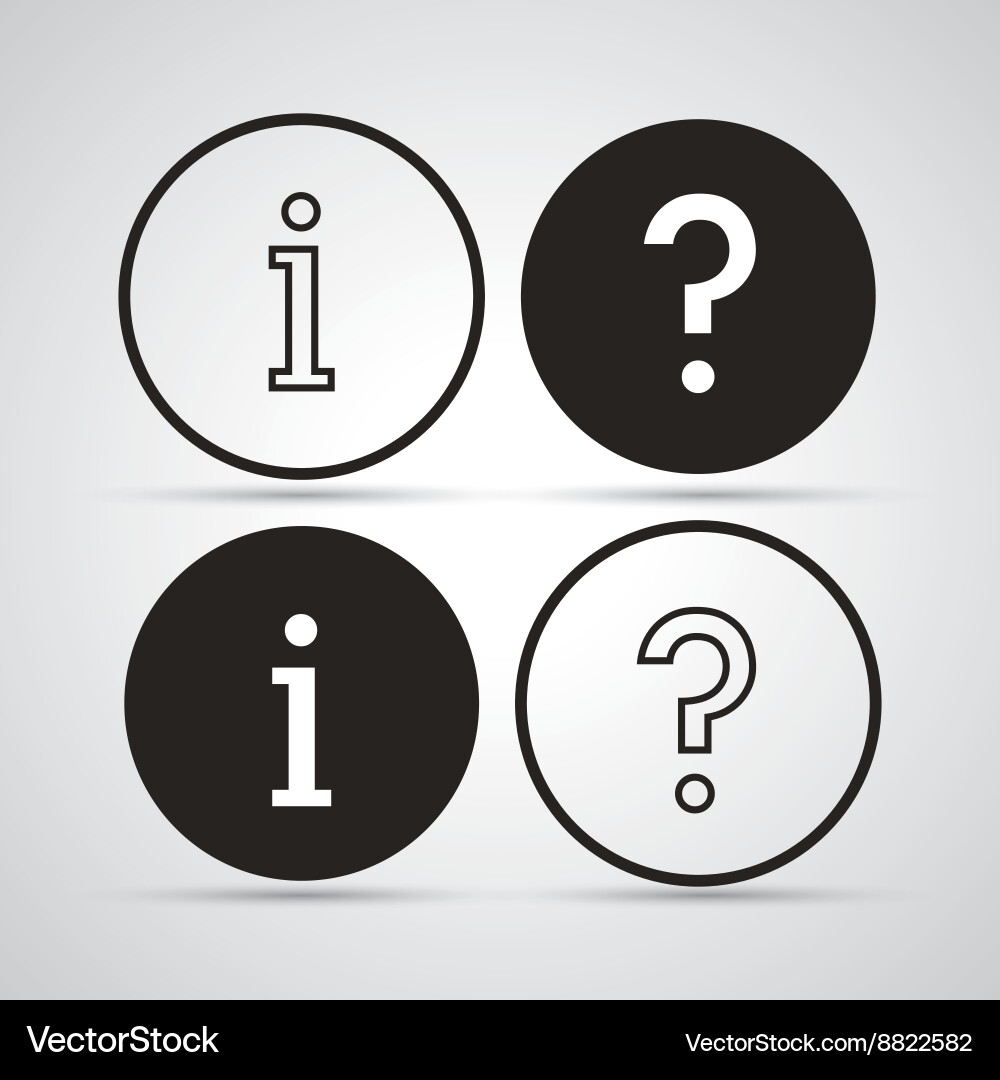 Help design question mark icon flat Royalty Free Vector