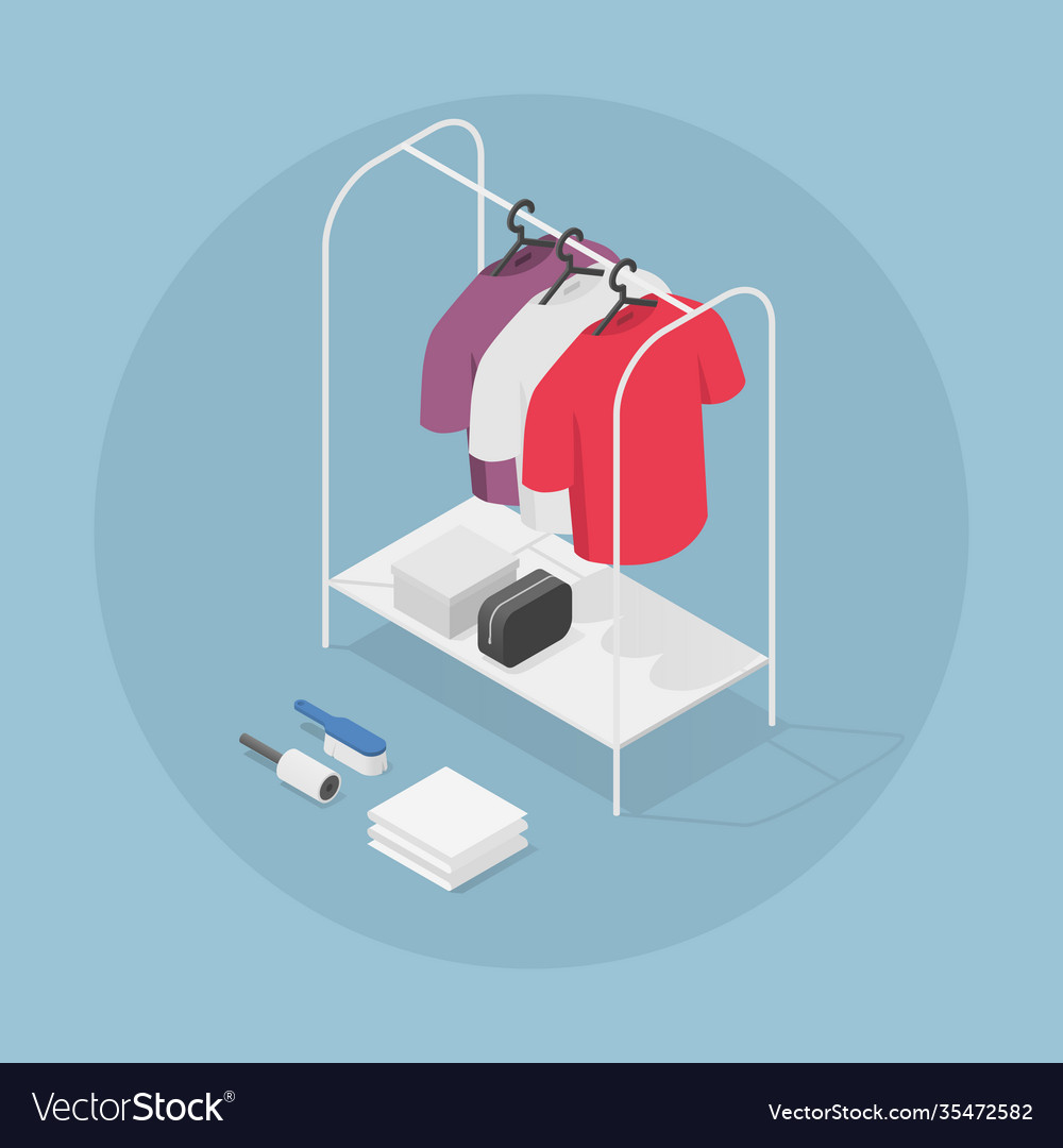 Isometric clothes rack Royalty Free Vector Image Isometric clothes rack Royalty Free Vector Image