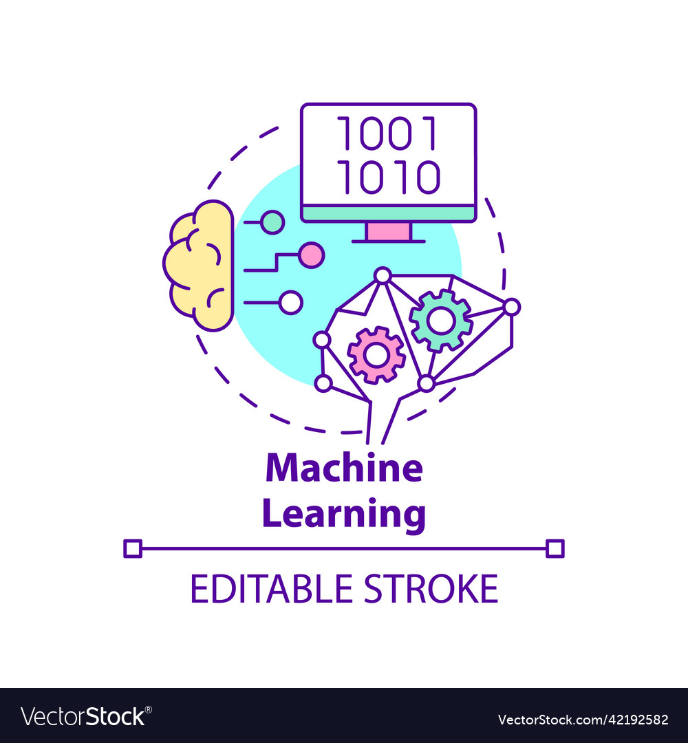 Machine learning concept icon Royalty Free Vector Image Machine learning concept icon Royalty Free Vector Image